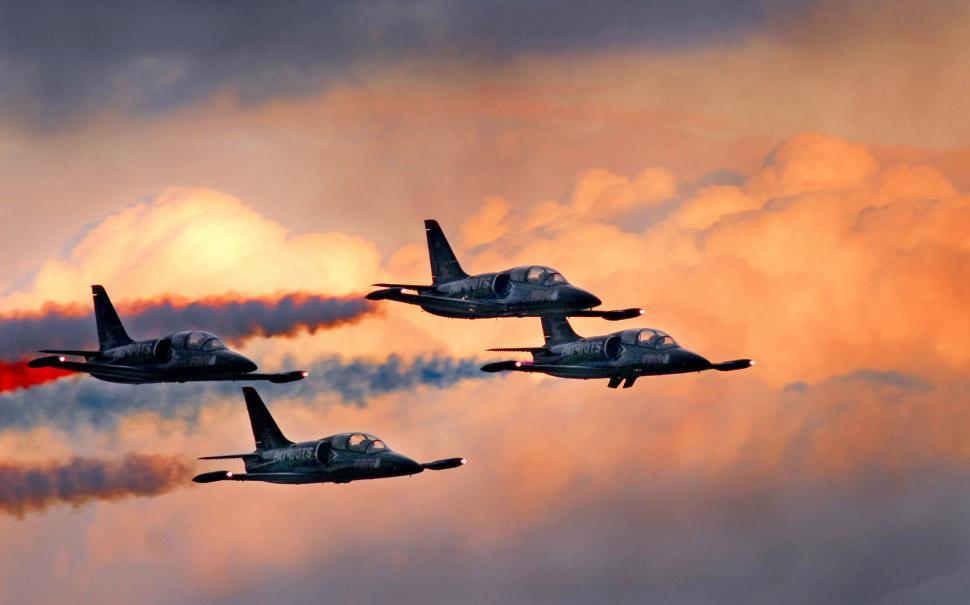 Free Stock Photo of Fighter Jets Flying Through Cloudy Sky | Download ...