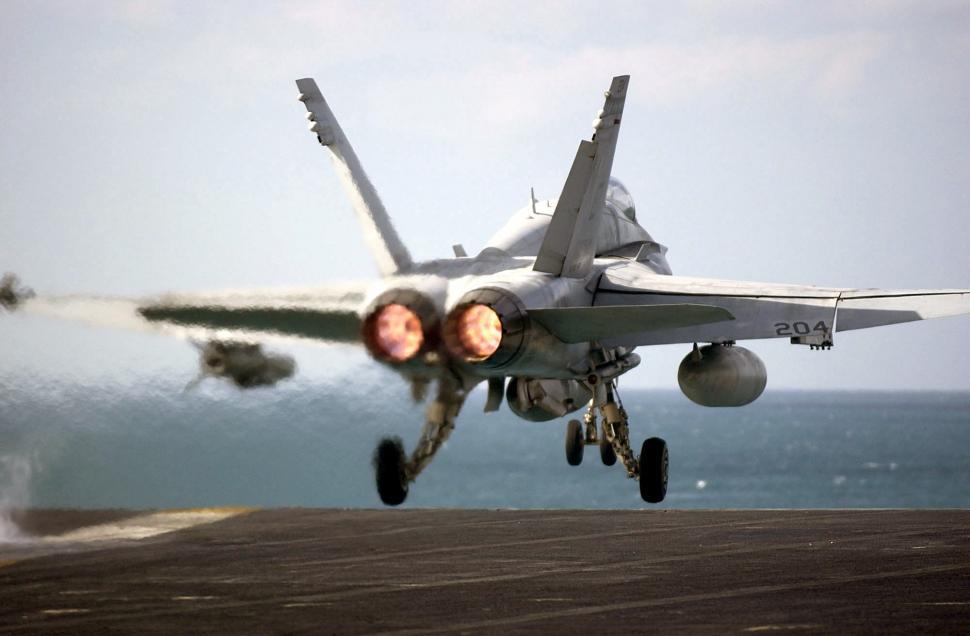 Free Stock Photo of Fighter Jet Taking Off From Aircraft Carrier ...