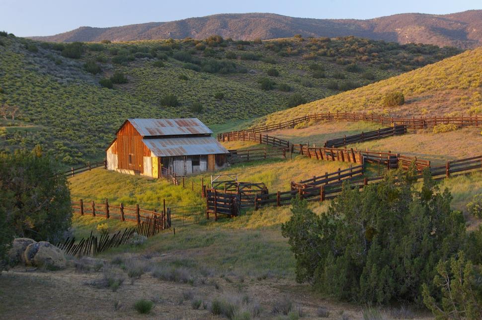 Free Stock Photo of Small House on Hill With Mountains in Background ...