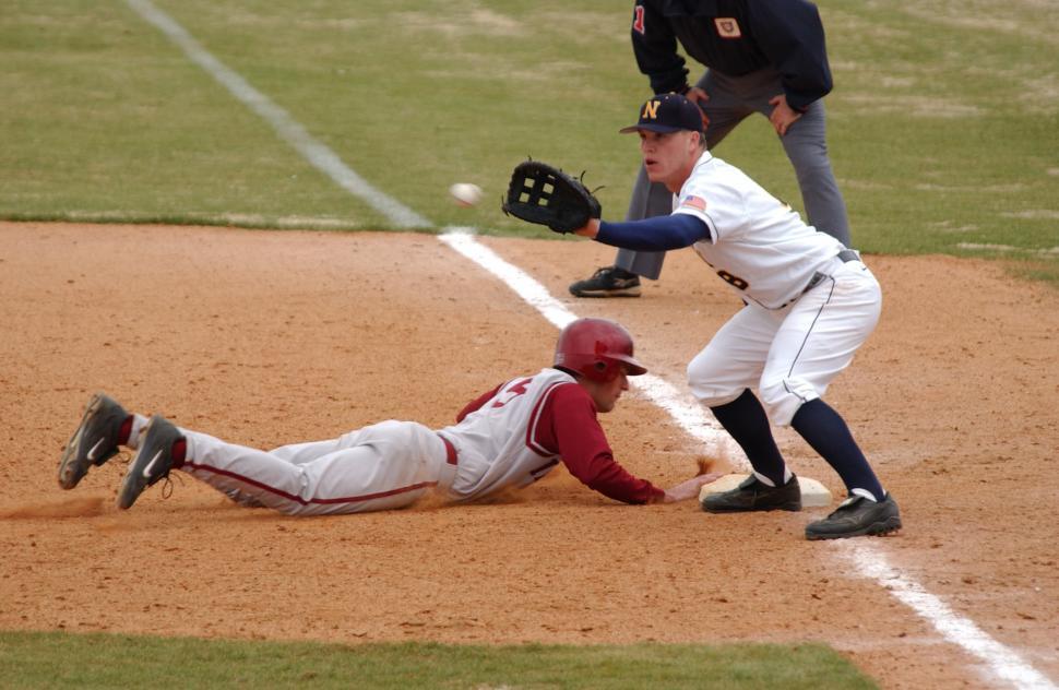 Free Stock Photo of Baseball Player Sliding Into Base During Game ...