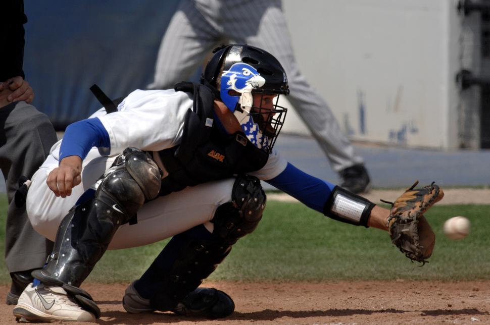 Free Stock Photo of Baseball Player Catching a Ball With His Glove ...