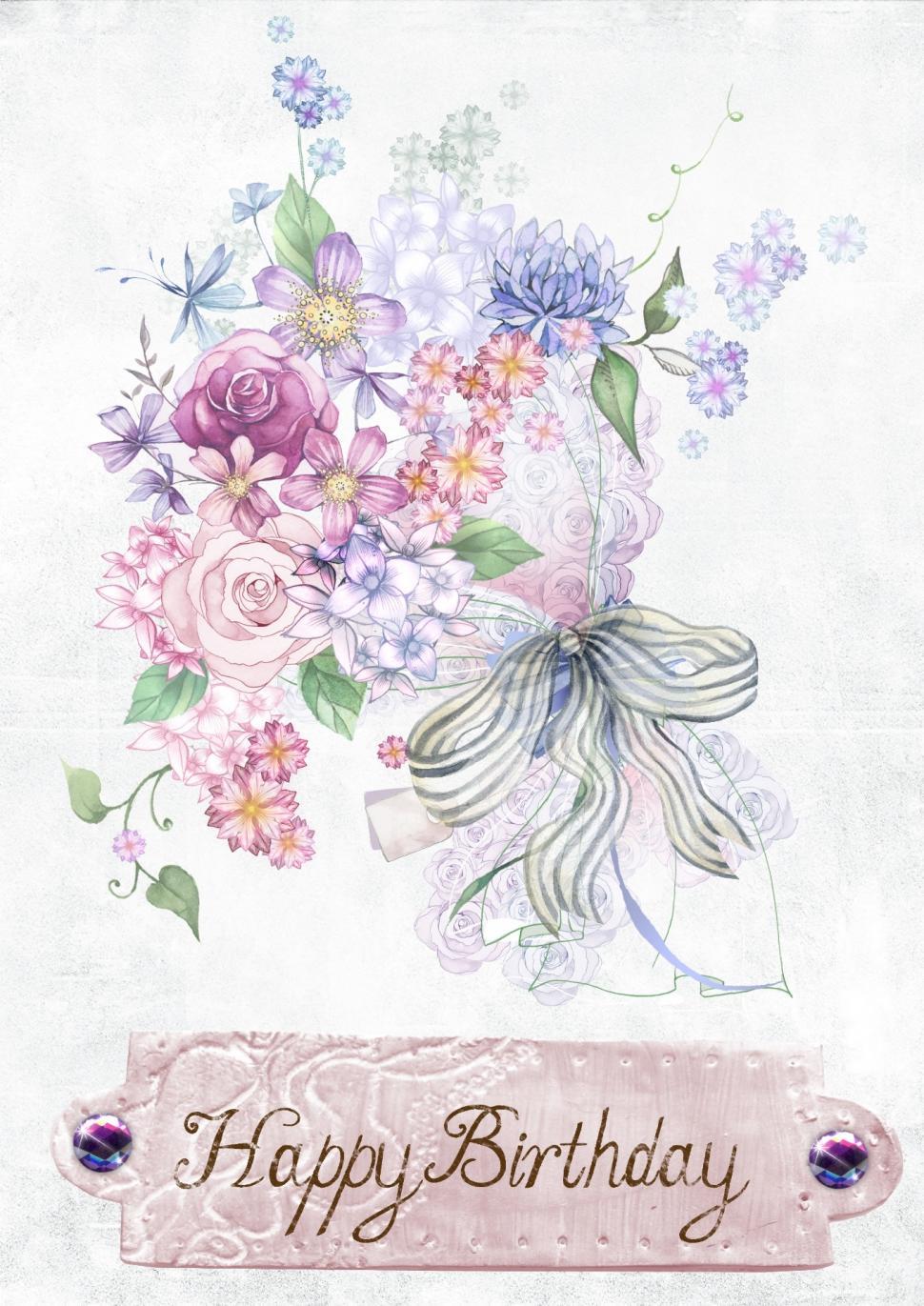 Free Stock Photo of Birthday Card With Bouquet of Flowers | Download ...