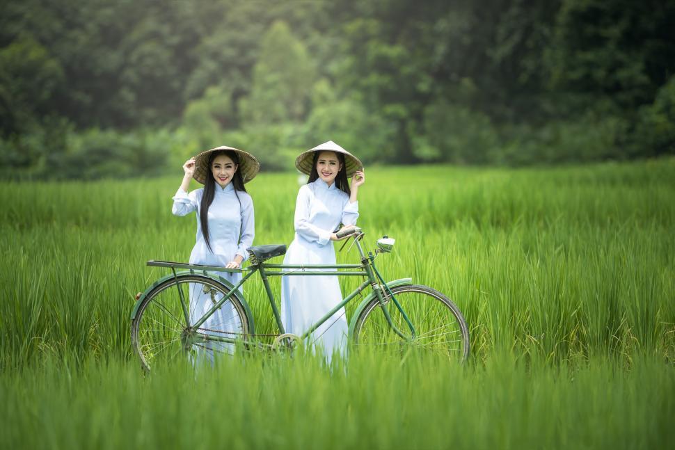Free Stock Photo of Two Girls with Bicycle | Download Free Images and ...