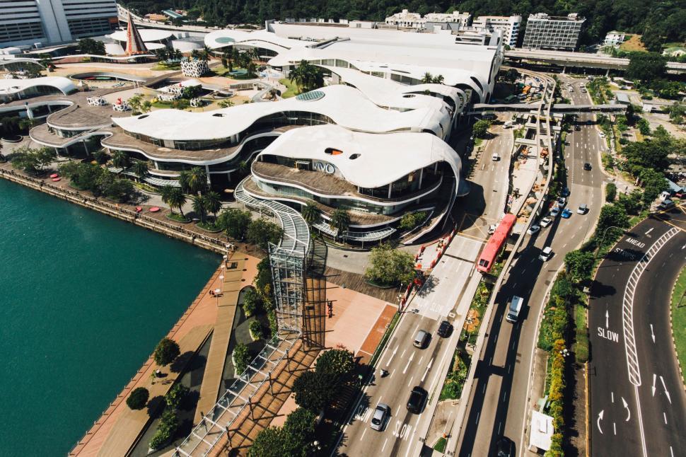 Free Stock Photo of Aerial View of Large Building by Water | Download ...