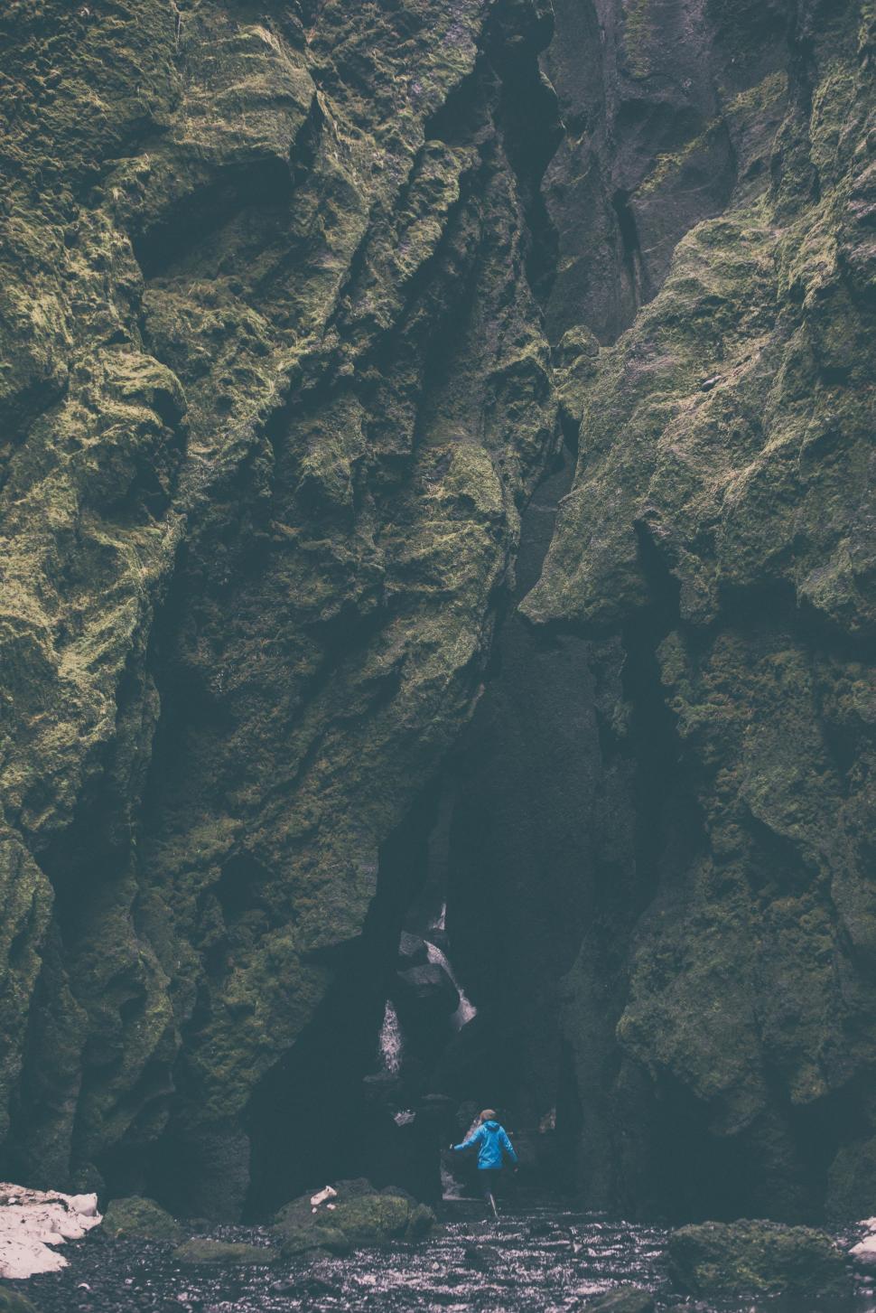 Free Stock Photo of Person Standing in Front of Cave | Download Free ...