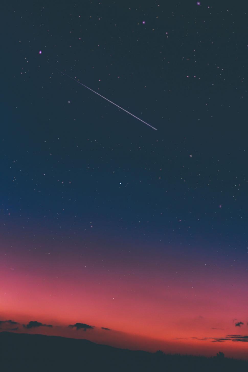 Free Stock Photo of Night Sky With Plane Flying in the Distance ...