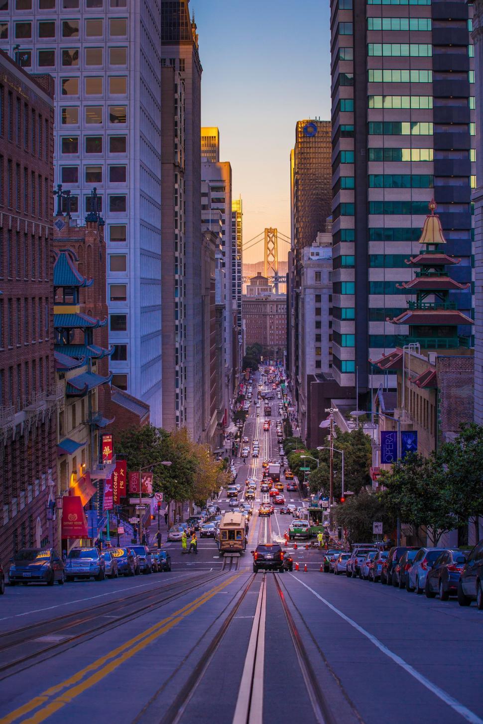 Free Stock Photo of City Street Lined With Tall Buildings | Download ...