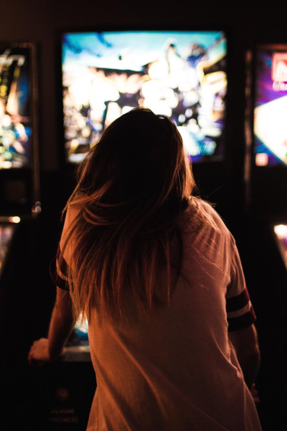 Free Stock Photo of Woman Standing in Front of Row of Televisions ...