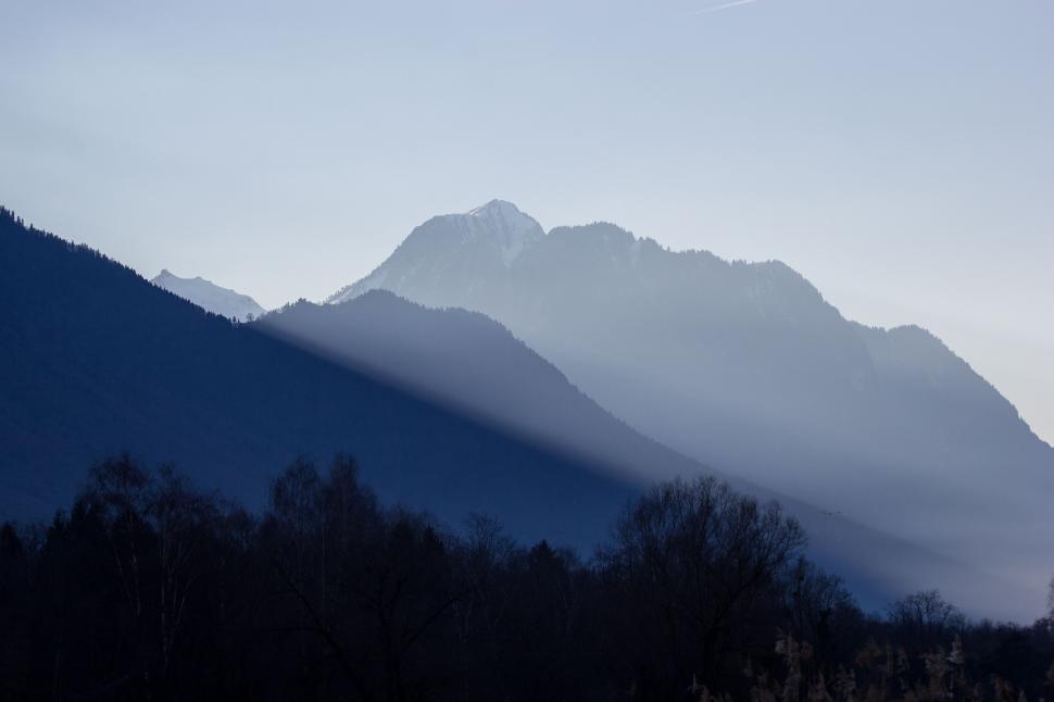 Free Stock Photo of Mountain Range With Trees in the Foreground ...