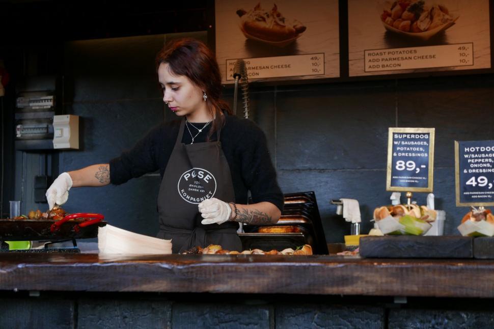 Free Stock Photo of Woman Preparing Food in Restaurant Kitchen ...