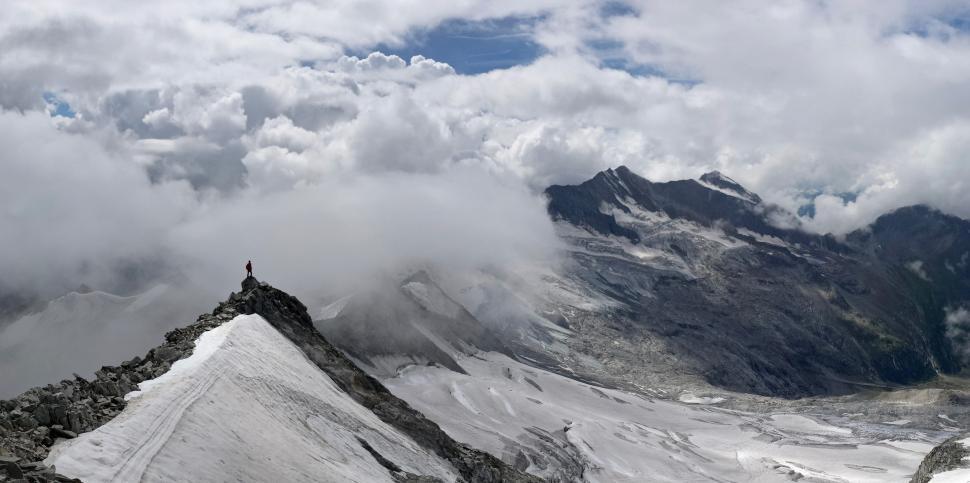 Free Stock Photo of Snow Covered Mountain With Clouds in the Sky ...