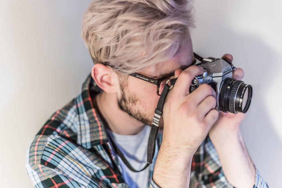 Free Stock Photo of Man Taking a Picture With a Camera | Download Free ...