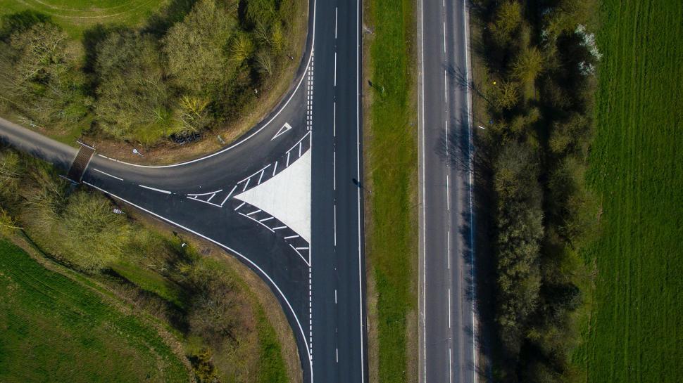 Free Stock Photo of Aerial View of Road With Bridge | Download Free ...