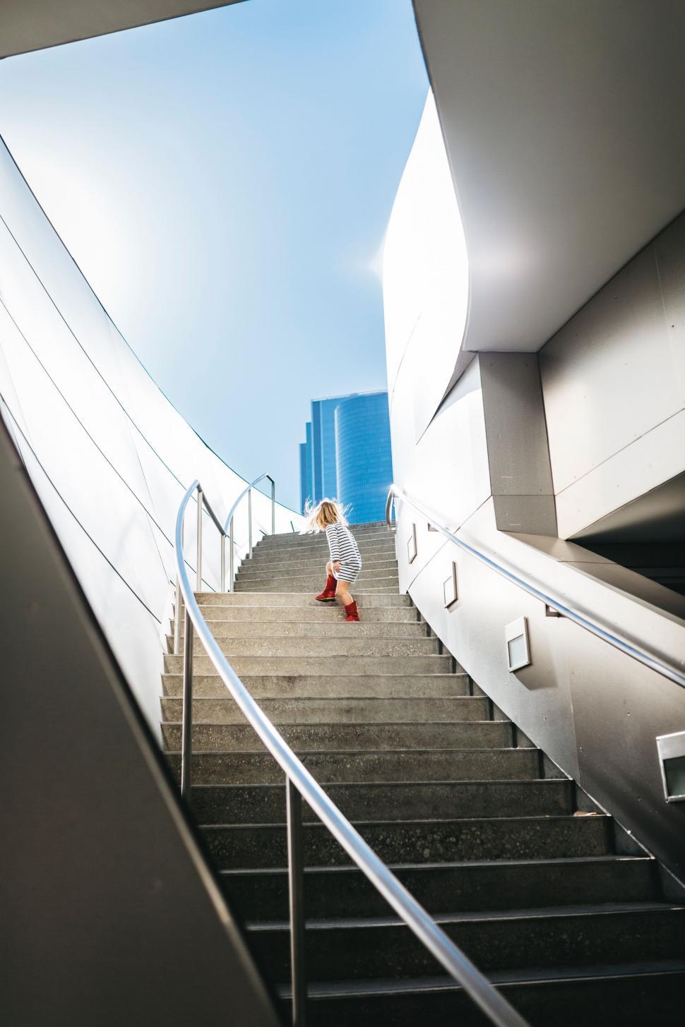 Free Stock Photo of Woman Walking Down a Flight of Stairs | Download ...