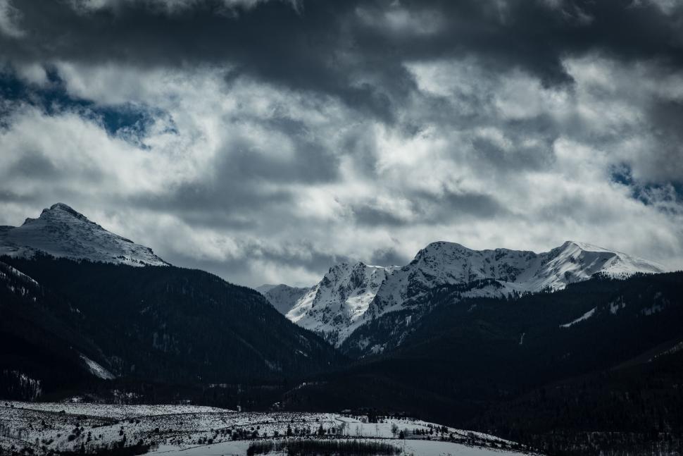 Free Stock Photo of mountain range landscape valley mountains sky snow ...