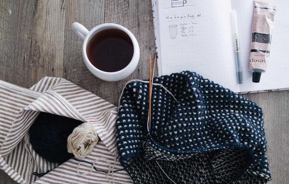 Free Stock Photo of Coffee Cup and Scarf on Table | Download Free ...