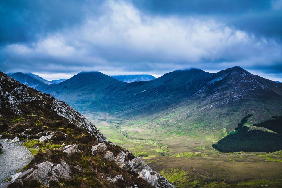 Free Stock Photo of Panoramic View of Mountain Range From Hilltop ...