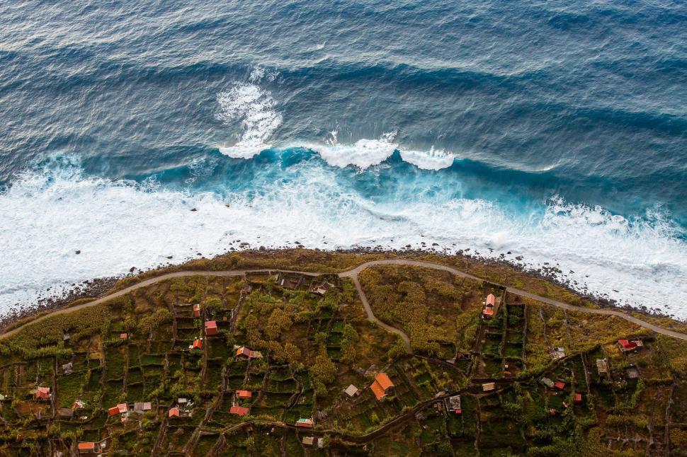 Free Stock Photo of Aerial View of Ocean and Land | Download Free ...