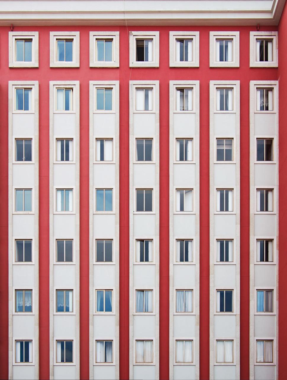 Free Stock Photo of Red and White Building With Many Windows | Download ...