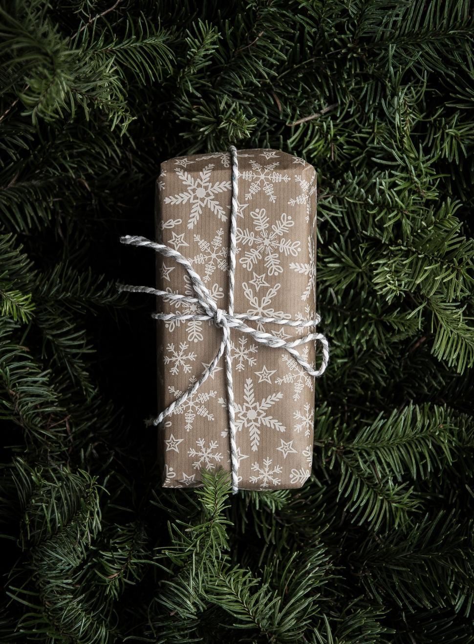 Free Stock Photo of Wrapped Present Sitting on Top of a Christmas Tree ...