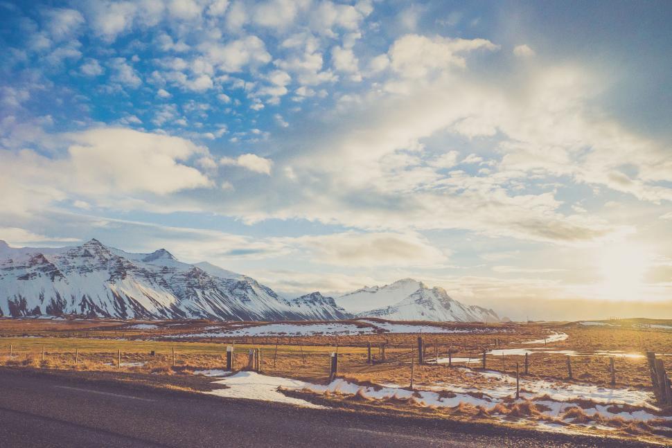 Free Stock Photo of Car Driving Down Road With Mountains in Background ...