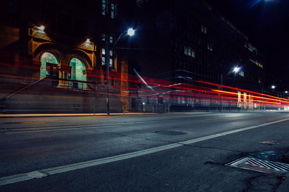 Free Stock Photo of City Street at Night With Red Lights | Download ...
