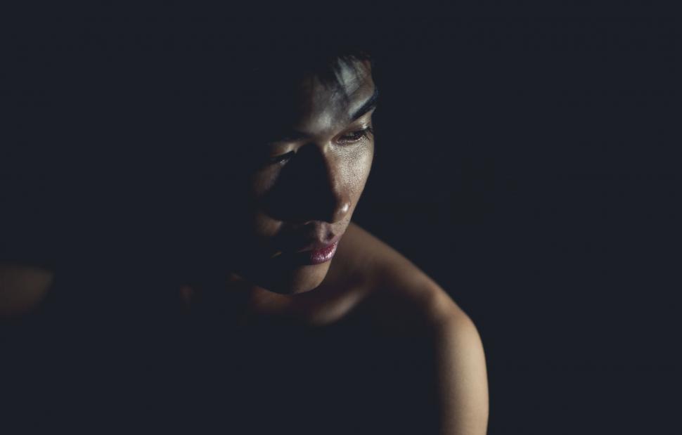 Free Stock Photo of Shirtless Man Staring at Camera in Darkness ...