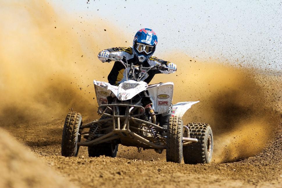 Free Stock Photo of Man Riding White Four-Wheeler on Dirt | Download ...