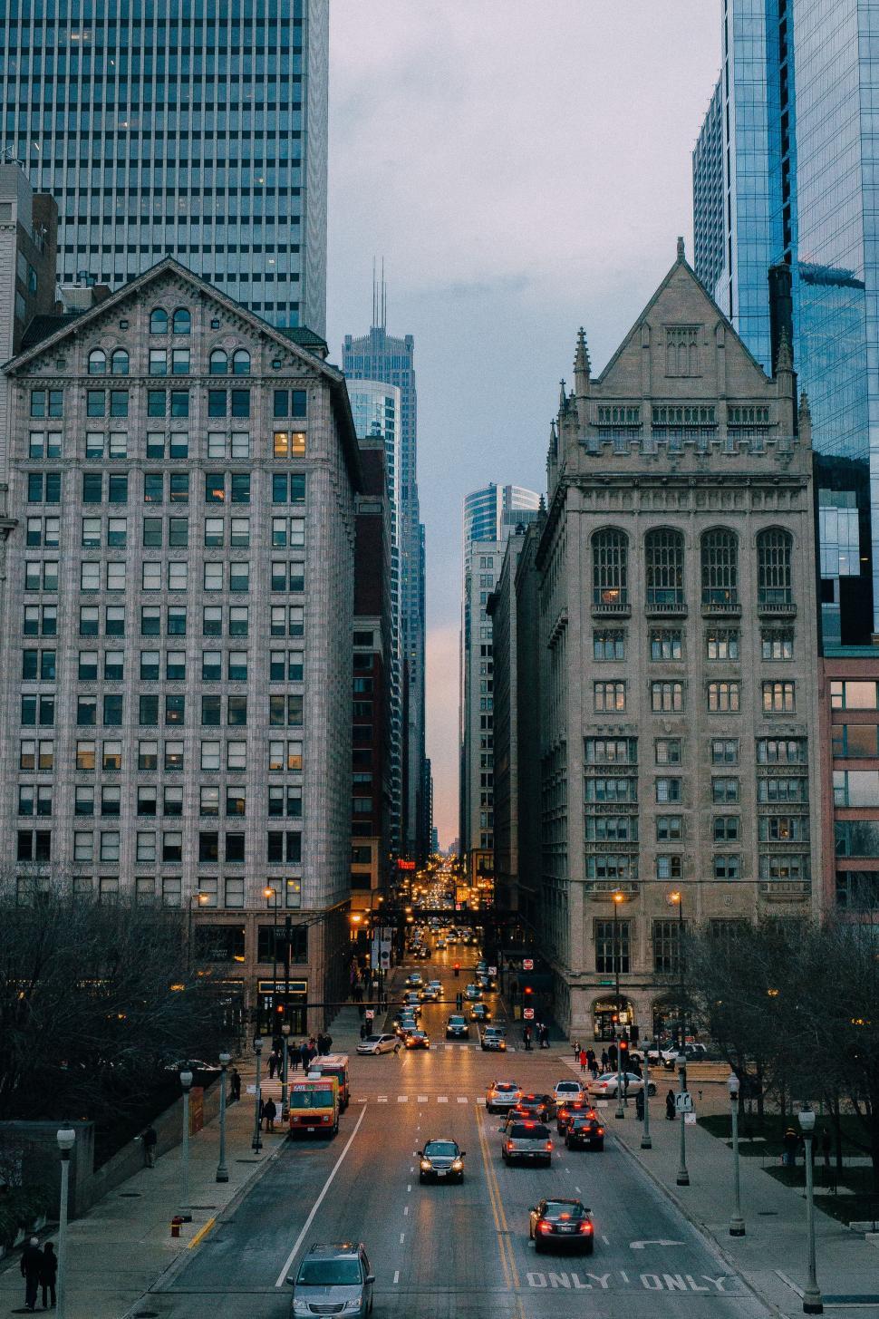 Free Stock Photo of City Street Packed With Tall Buildings | Download ...