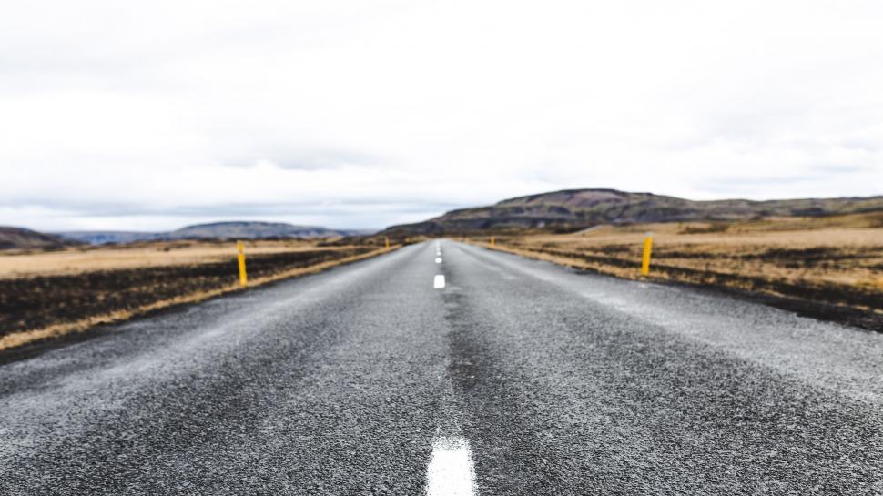 Free Stock Photo of Remote Road Stretching Across Vast Desert Landscape ...