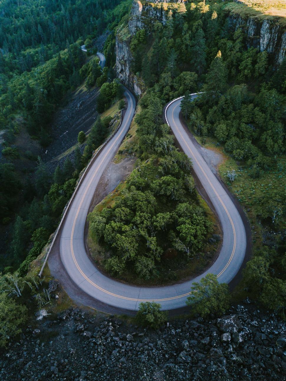 Free Stock Photo of Winding Road Cutting Through Forest | Download Free ...