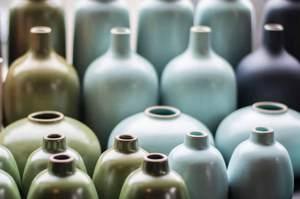 Free Stock Photo of Group of Vases Arranged Neatly | Download Free ...