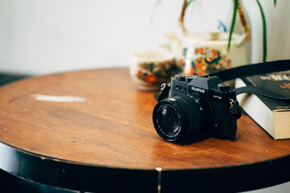 Free Stock Photo of Camera on Wooden Table | Download Free Images and ...