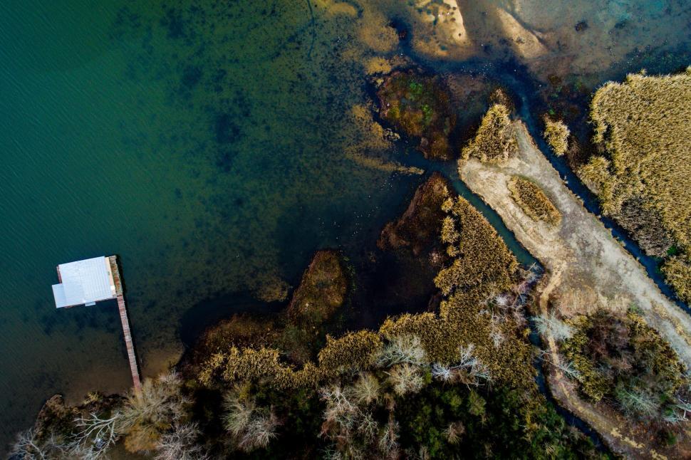 Free Stock Photo of Aerial View of a Body of Water | Download Free ...